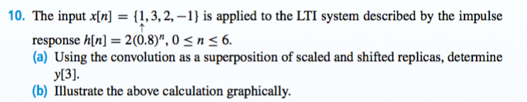 Solved The input x[n] = {1,3,2, -1} is applied to the LTI | Chegg.com