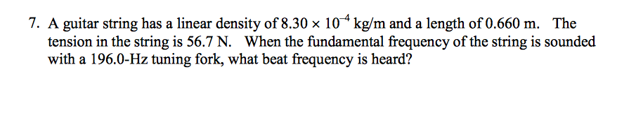 Solved: A Guitar String Has A Linear Density Of 8.30 Times... | Chegg.com