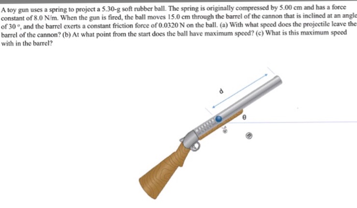 Solved A toy gun uses a spring to project a 5.30-g soft | Chegg.com