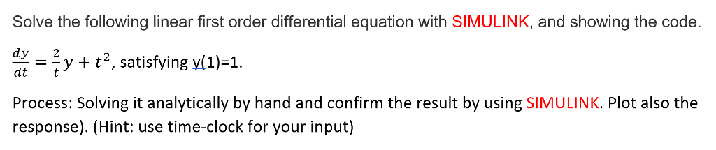 Solved Solve the following linear first order differential | Chegg.com