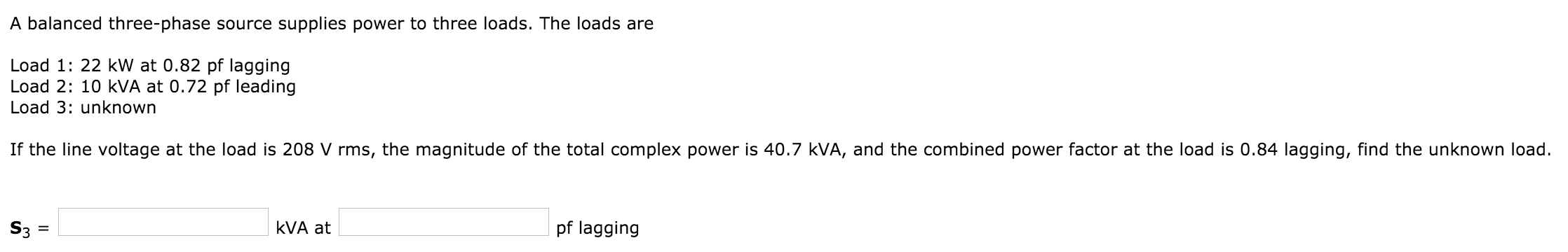 Solved A balanced three-phase source supplies power to three | Chegg.com