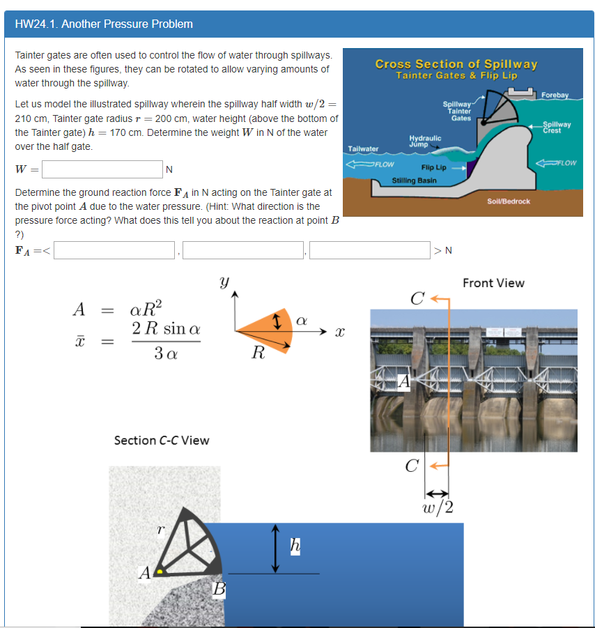 Solved HW24.1. Another Pressure Problem Cross Section of | Chegg.com
