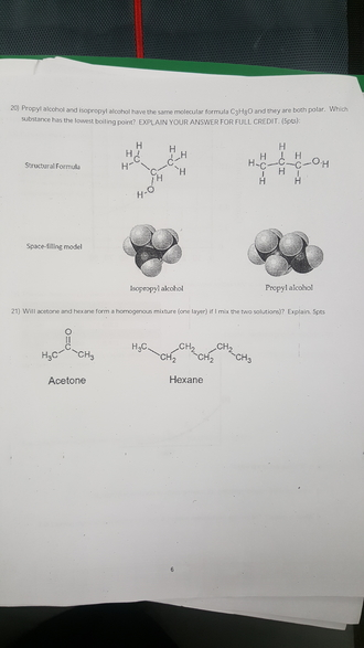 Solved Propyl alcohol and isotropy alcohol have the same | Chegg.com