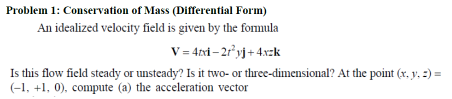 Solved An idealized velocity field is given by the formula | Chegg.com