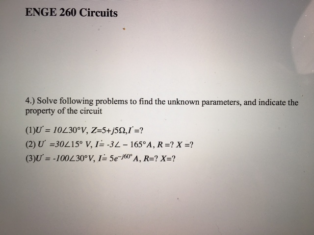 Solved Solve following problems to find the unknown | Chegg.com