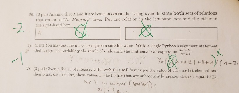 Solved 26 2 Pts Assume That A And B Are Boolean Operands