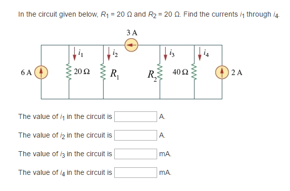Solved in the circuit given below find the currents i1 | Chegg.com