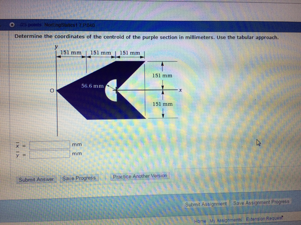 Solved Determine the coordinates of the centroid of the | Chegg.com