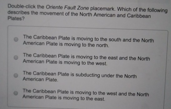 Solved Double-click the Oriente Fault Zone placemark. Which | Chegg.com