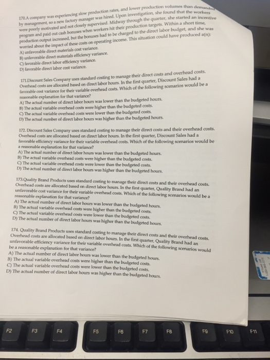 Solved A company was experiencing slow production rates, and | Chegg.com