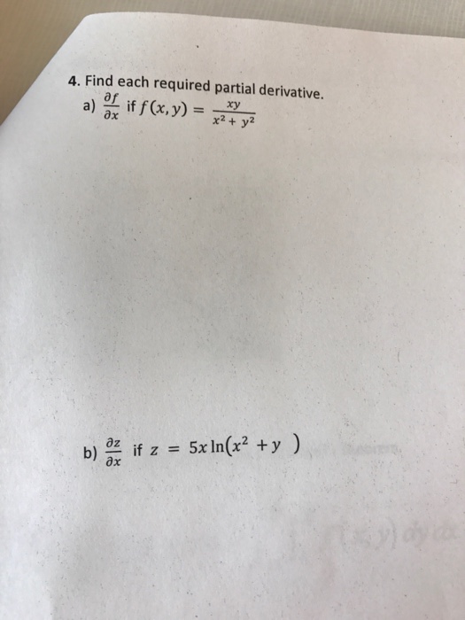 Solved Find each required partial derivative. partial | Chegg.com