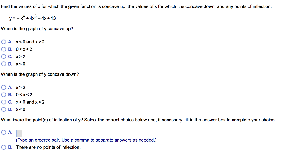 Solved Find the values of x for which the given function is | Chegg.com