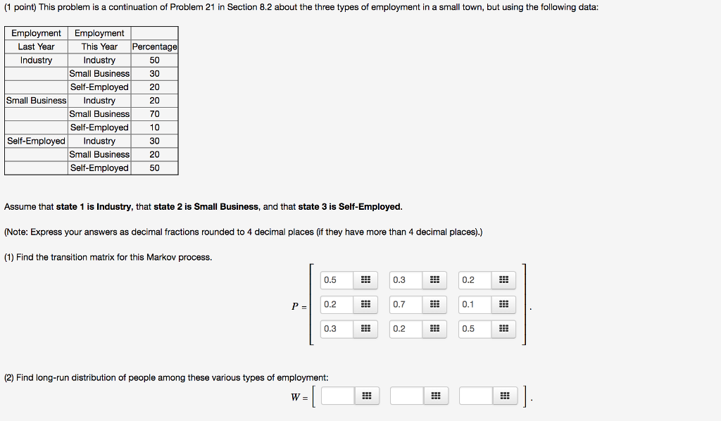 Solved (1 point) This problem is a continuation of Problem | Chegg.com