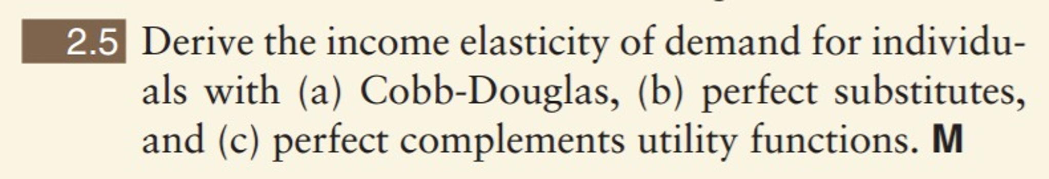 Solved Derive the income elasticity of demand for | Chegg.com