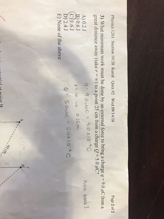 Solved What minimum work must be done by an external force | Chegg.com