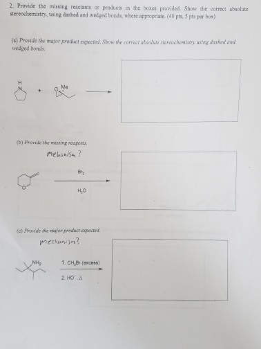 Solved Provide the missing reactants or products in the | Chegg.com