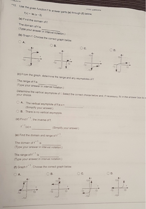 Solved 9. Graph the following function and its inverse on | Chegg.com