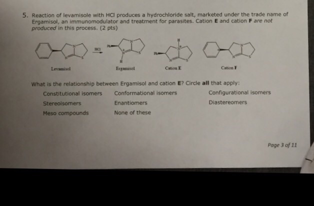 Solved Reaction of levamisole with HO produces a | Chegg.com