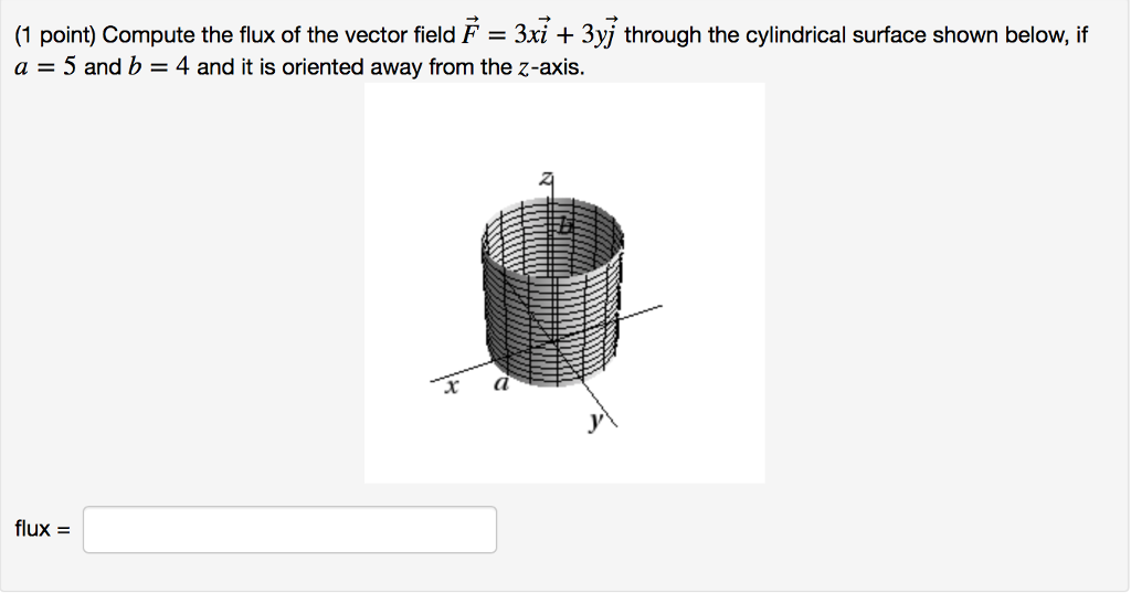 Solved (1 point) Compute the flux of the vector field F = | Chegg.com Solved (1 point) Compute the flux of the vector field F = | Chegg.com