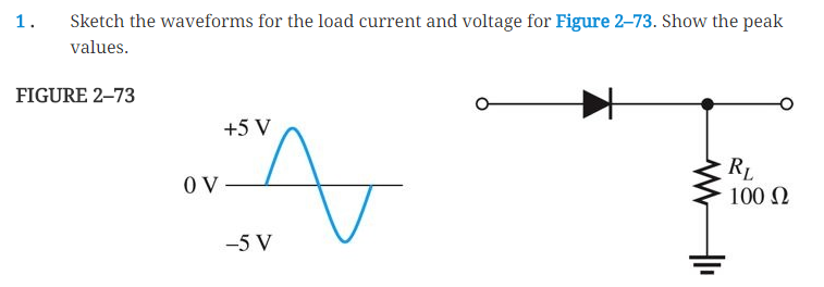 Solved Sketch the waveforms for the load current and voltage | Chegg.com