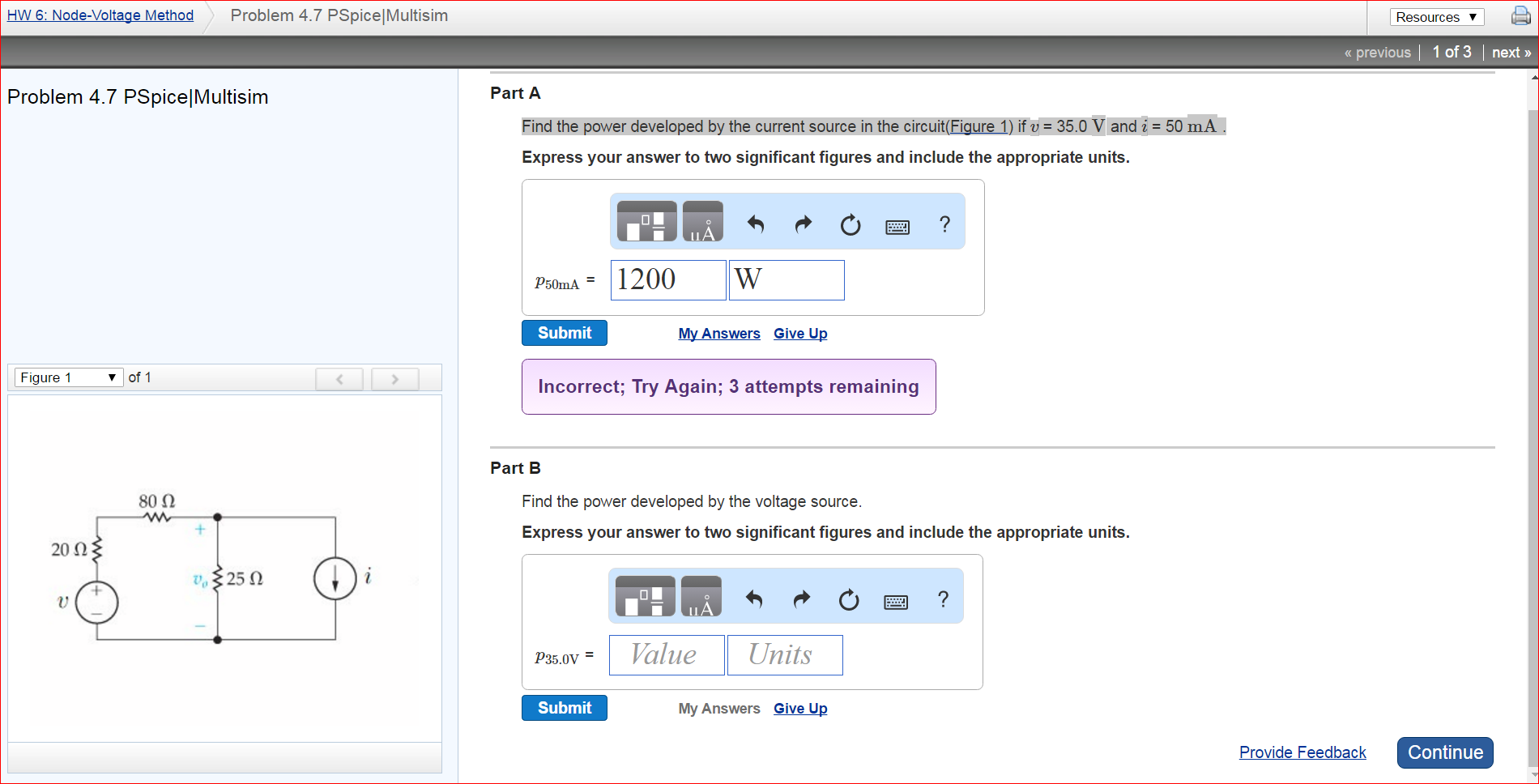 Solved Find the power developed by the current source in the | Chegg.com