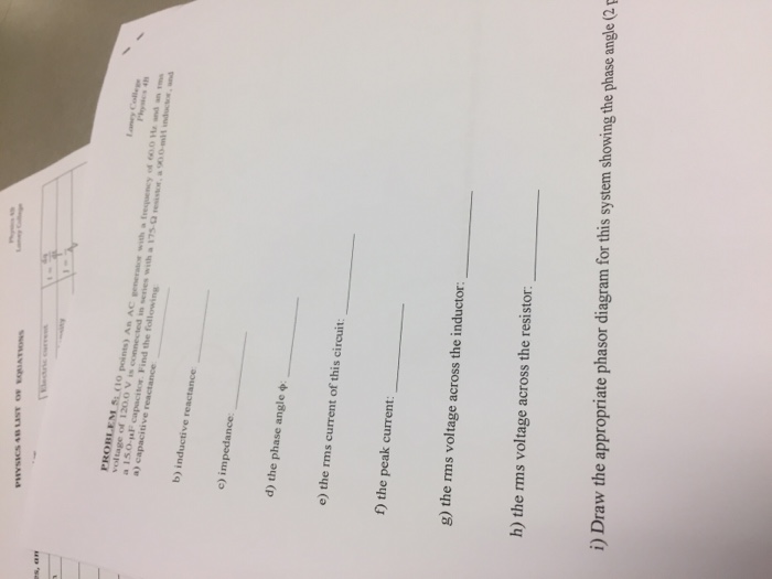 Solved An Ac Generator With A Frequency Of 60 0 Hz And An