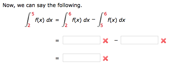 Solved Now, we can say the following. integral^5_2 f(x) dx | Chegg.com