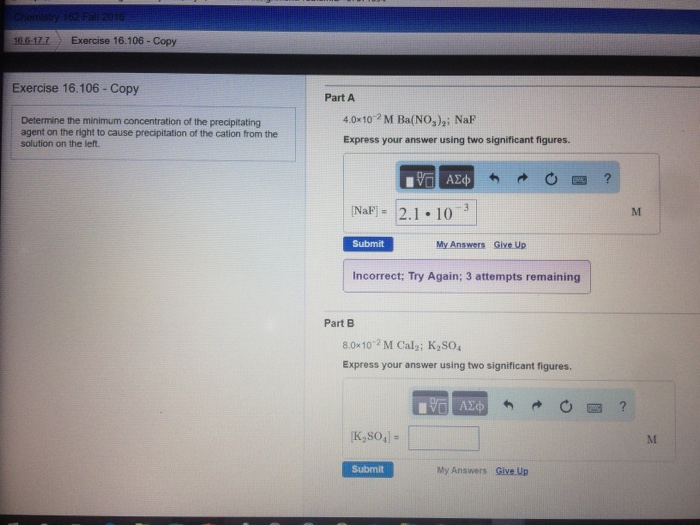 Solved Determine the minimum concentration of the | Chegg.com