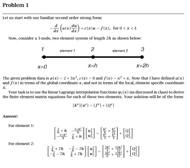 Problem 1 Let us start with our familiar second order | Chegg.com