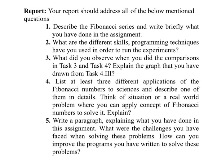 Solved Your report should address all of the below mentioned | Chegg.com
