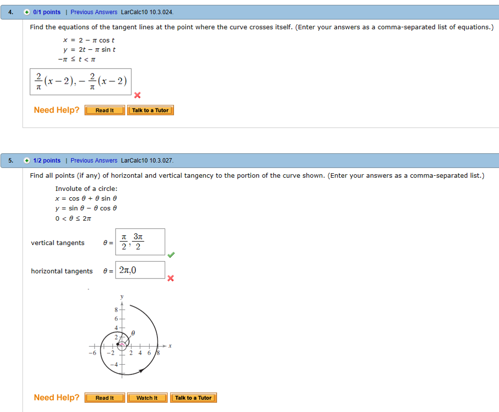Solved Find the equations of the tangent lines at the point | Chegg.com