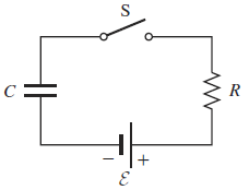 Solved The figure below shows a simple RC circuit with a | Chegg.com
