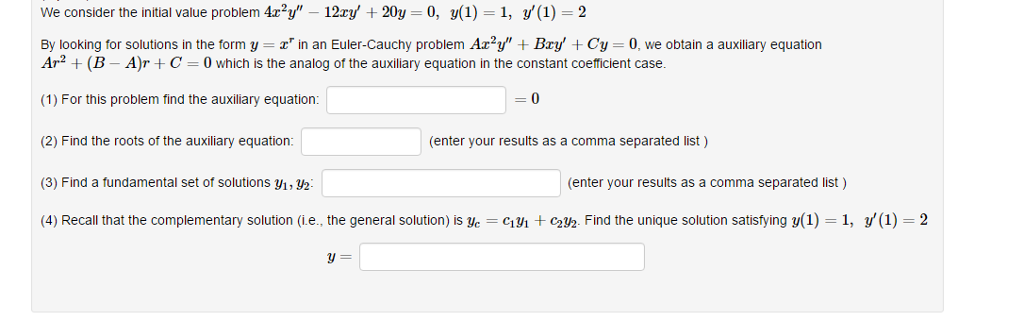 Solved We consider the initial value problem 4x^2y" - 12xy' | Chegg.com