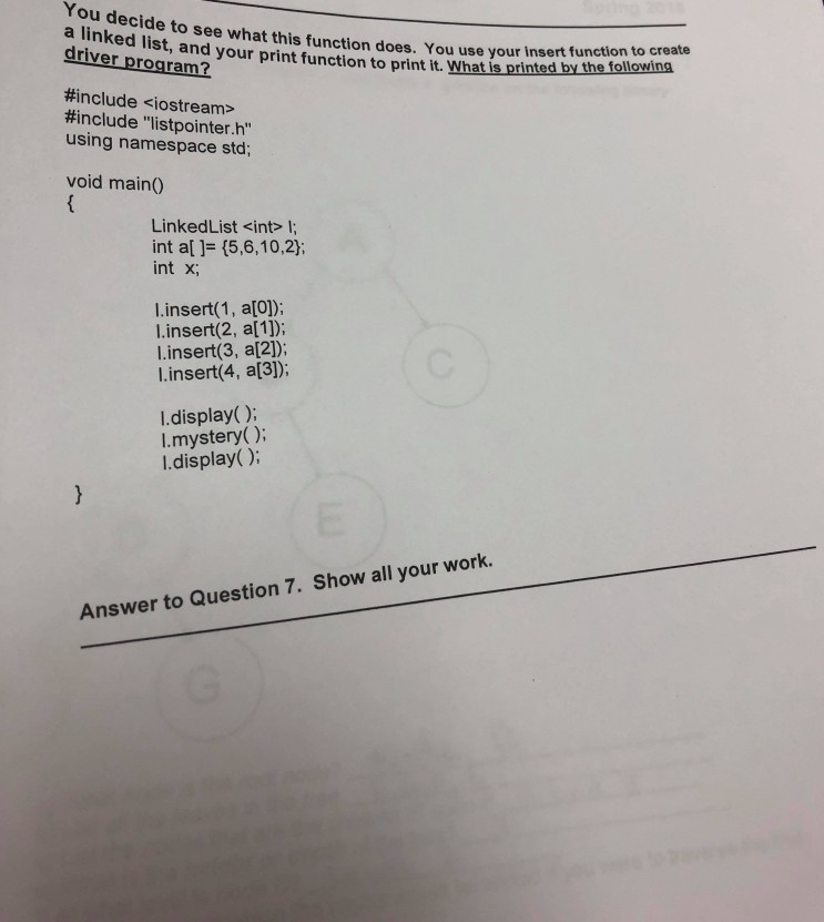 Solved Spring 2018 ) Below is the clas used in Lab 5. Refer | Chegg.com