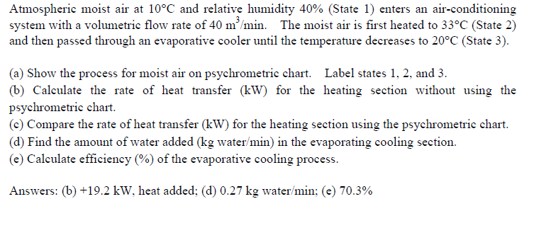 Solved Atmospheric moist air at 10 degree C and relative | Chegg.com