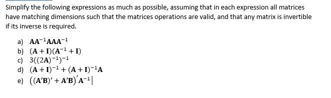 Solved Simplify the following expressions as much as | Chegg.com