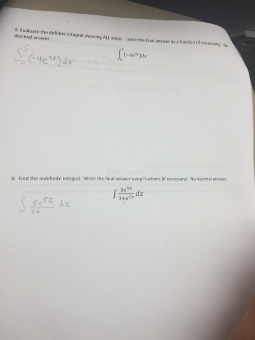 Solved Evaluate the definite integral showing all steps. | Chegg.com