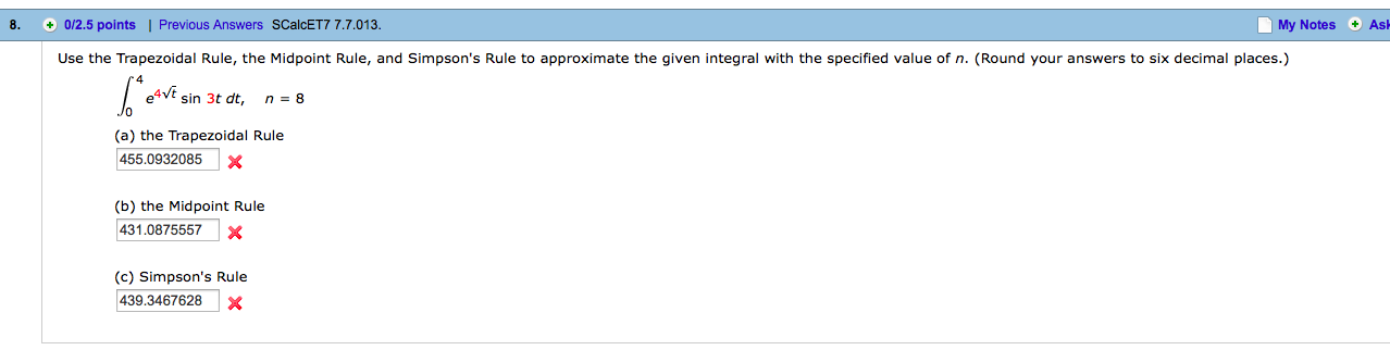Solved Use the Trapezoidal Rule, the Midpoint Rule, and | Chegg.com