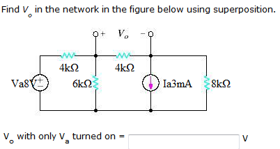 Solved Find V0 in the network in the figure below using | Chegg.com