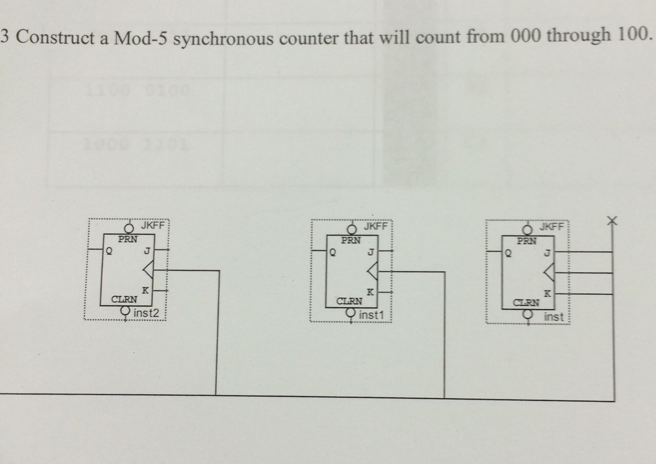 3 Construct A Mod 5 Synchronous Counter That Will