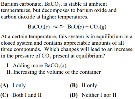 Solved Barium carbonate, BaCO3, is stable at ambient | Chegg.com