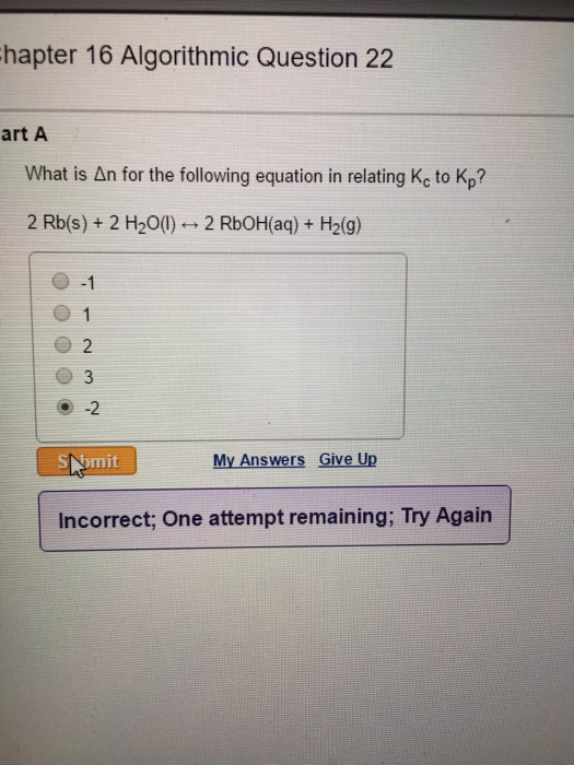 Solved What is delta n for the following equation in | Chegg.com