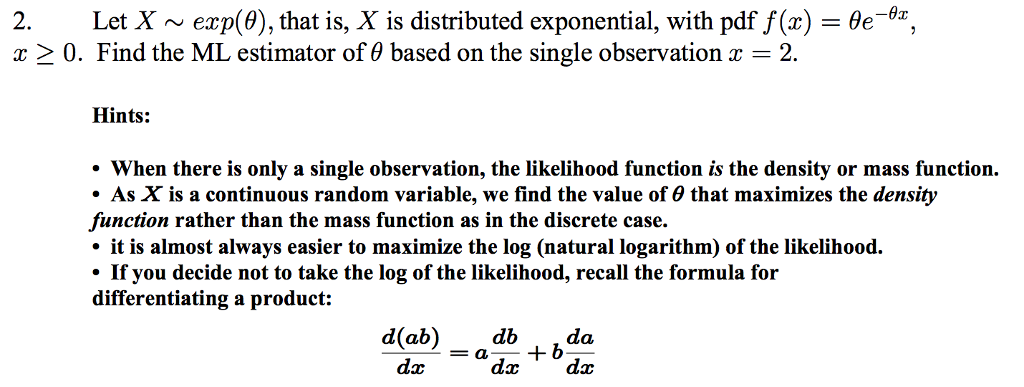 Solved Let X ~ exp(theta), that is, X is distributed | Chegg.com Solved Let X ~ exp(theta), that is, X is distributed | Chegg.com