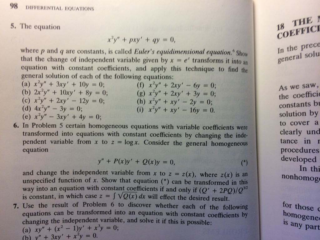 Solved The equation x^2y" + pxy' + qy = 0, where p and q | Chegg.com