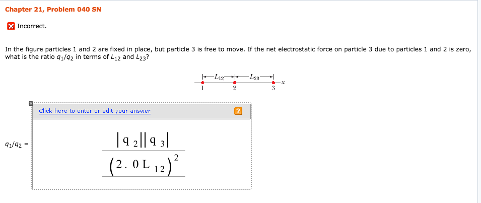 Solved In the figure particles 1 and 2 are fixed in place, | Chegg.com