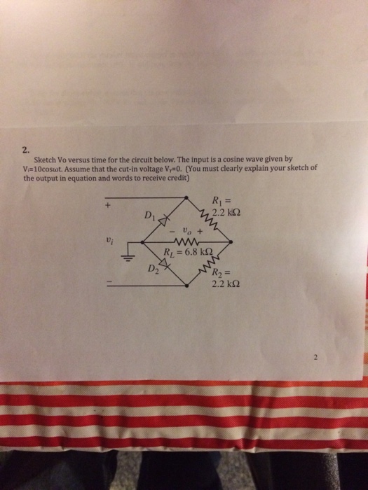 Solved Sketch Vo versus time for the circuit below. The | Chegg.com