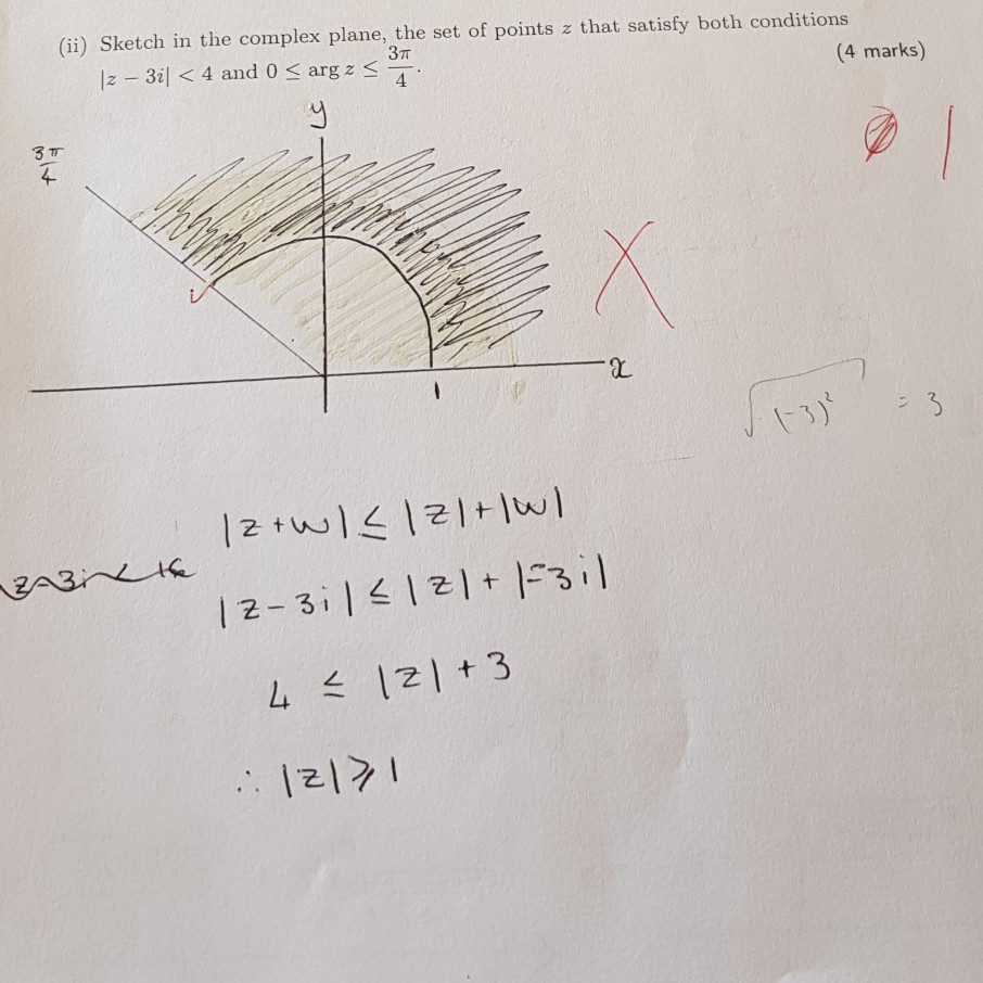 Solved (ii) Sketch in the complex plane, the set of points z | Chegg.com