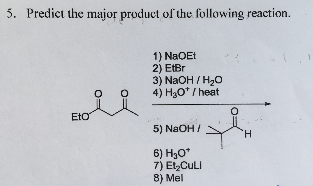 Solved Predict the major product of the following reaction. | Chegg.com