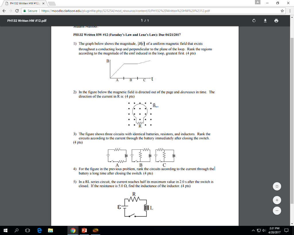 Solved D PH132 written HW 12 p x C Secure l https:// | Chegg.com