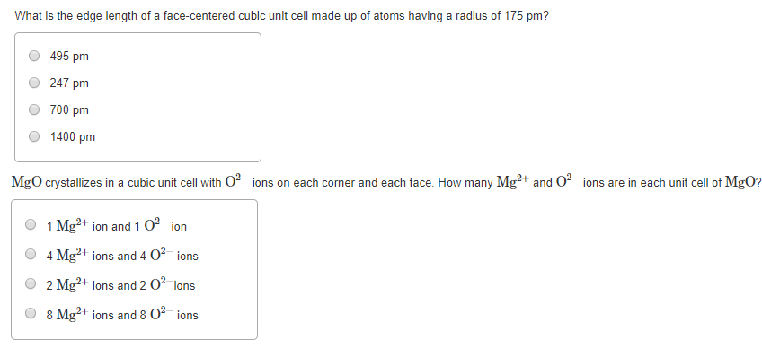 Solved What is the edge length of a face-centered cubic unit | Chegg.com